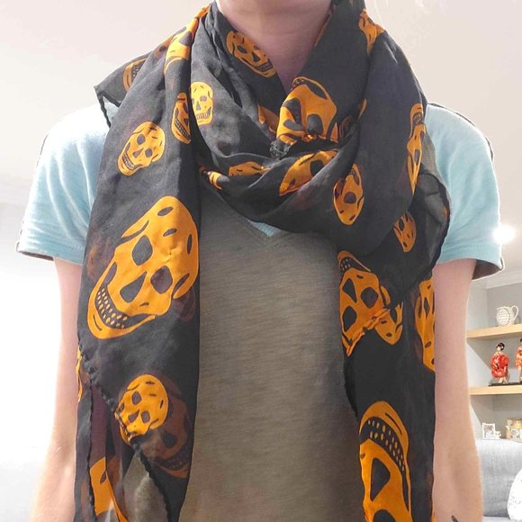 NA | Accessories | Golden Skeleton Scarf Goth Casual | Poshmark